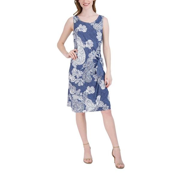 Robbie Bee | Dresses | Robbie Bee Womens Paisley Print Side Tie Dress ...